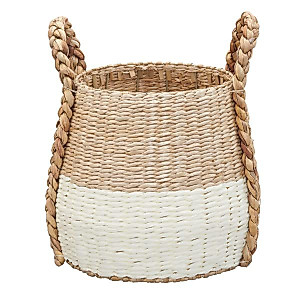 Household Essentials, Natural and Cream Cattail and Paper Terra Basket