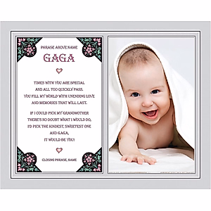 Sweet Gift for Gaga from Grandchild for Valentine's Day or Birthday, Personalized 8x10 Inch Custom Print