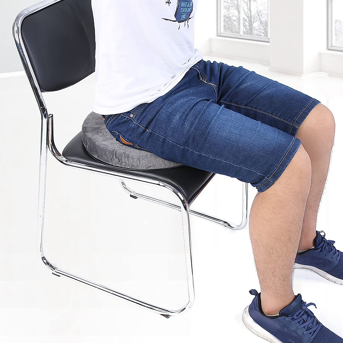 Rotating Car Swivel Seat Cushion Rotatory Chair Pad, 360 Degree Rotation Converts Any Chair Cushion Detachable Cover Rotatory Chair Pad, Comfort Skidproof Office Home Use