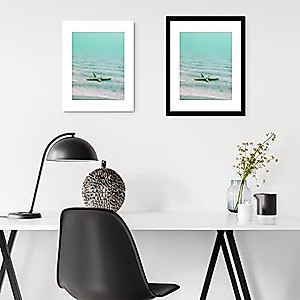 AUEAR, 5 Pack White 11X14 Bevel Cut White Core Picture Mat for 8.5X11 Photo/Print/Artworks - 5 Pre-Cut Acid Free Picture Frame Mat + 5 Backing Board + 5 Clear Bag