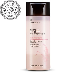 The Face Shop Oil-Free Liquid Eye Makeup Remover, Natural Rice Water Lipstick, Waterproof Mascara & Eyeliner Removal - 120 mL / 4 Oz, K-Beauty