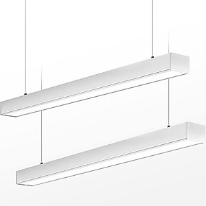 Barrina LED Linear Light, 4FT 45W 4500LM 5000K, Seamless Connection Suspended Light Fixtures, Linkable 4FT LED Shop Light for Office, Market, Garage, ETL Listed Series 9966, 2 Pack White
