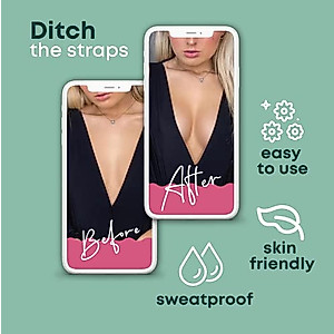 Boob Tape Boobtape for Breast Lift | Includes Nipple Covers | Body Tape for Push up & Shape | Works Great with Sticky Bra Backless Bra or Strapless Bra | Waterproof Sweat-Proof Bob Tape