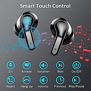 Wireless Earbud, Bluetooth 5.3 Headphones 2022 Bluetooth Earbud with Dual Mic, Wireless Earphones in Ear 40H Deep Bass Noise Cancelling Wireless Headphones IP7 Waterproof Ear Buds for Sport USB-C[New]