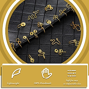 Batiyeer 20 Pieces Nose Cuffs African Nose Hoop Fake Gold Nose Ring Cuff Nose Ring Non Piercing Nose Clips Jewelry for Women Men