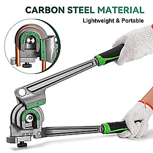Antstone 1/4” 3/8” 1/2” O.D. Tubing Bender 3 in 1 Tube Bender 180° HVAC Copper Aluminum Tubes Bending Tool for Air Conditioning Refrigeration Repair