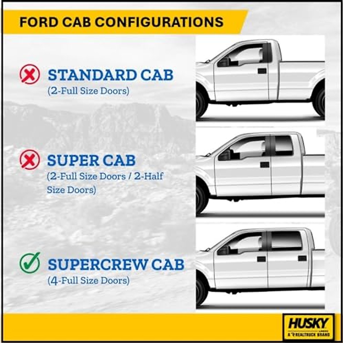 Husky Liners Weatherbeater Floor Mats | Fits 2009 - 2014 Ford F-150 SuperCrew Cab without Manual Shifter (Footwell Coverage) | Front & 2nd Row, 3-pc Tan - 98333