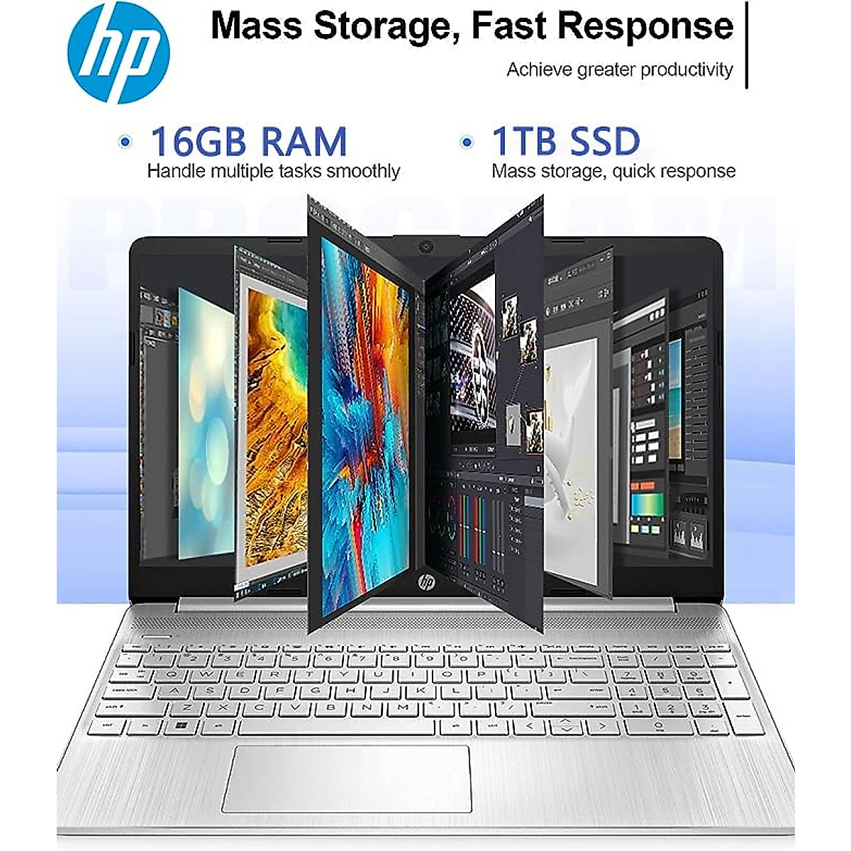 HP 15.6 Inch Touchscreen Laptop for College Students, School, 11th Gen Intel Core i3-1115G4, Windows 11 Pro, 16GB RAM, 1TB SSD, HDMI, WiFi 5.0, Silver, PCM