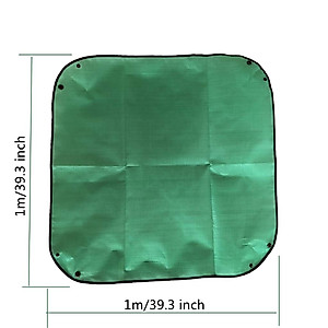 Ymeibe Indoor Plant Re-Potting Mat Thicken PE Portable and Foldable Gardening Mat Water-Resistant and Leak-Proof Potting Tarp, 39x39 inch (Green)