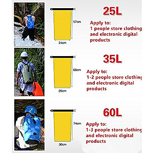 Oren Bravo 25L/35L/60L Waterproof Bag Drifting Dry Bag Kayak Canoe Rafting Camping (60L, Green)