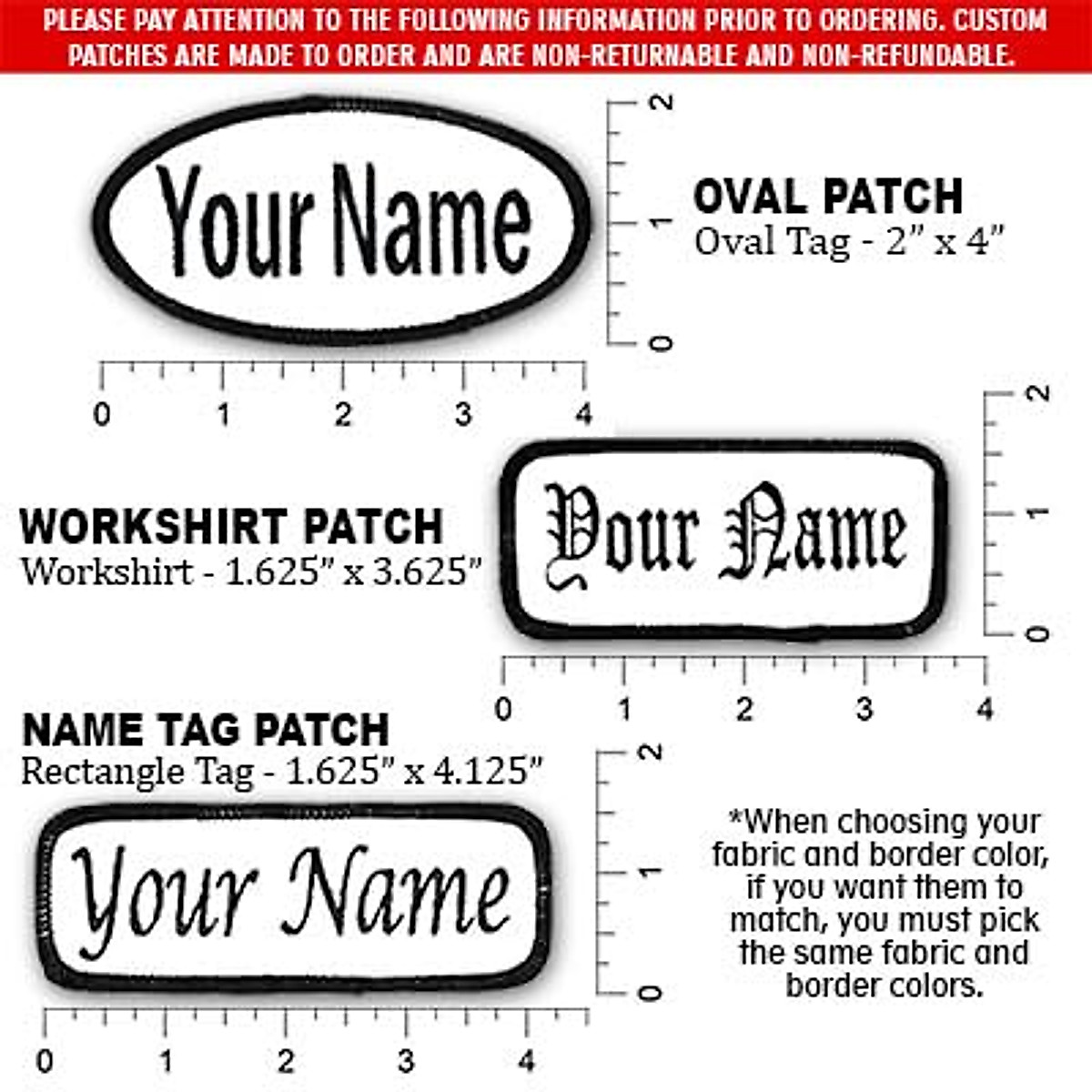Name Patches Uniform or Work Shirt, Personalized, Embroidered New Styles New Fonts! Multiple Sizes to Choose from. Same Day Ship.
