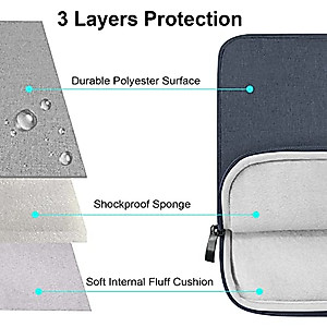 Laptop Sleeve Compatible with 13-14-16 Inch M1 M2 MacBook Pro/MacBook Air/IPAD Air/IPAD Pro, Faux Leather 14in Case, Gray