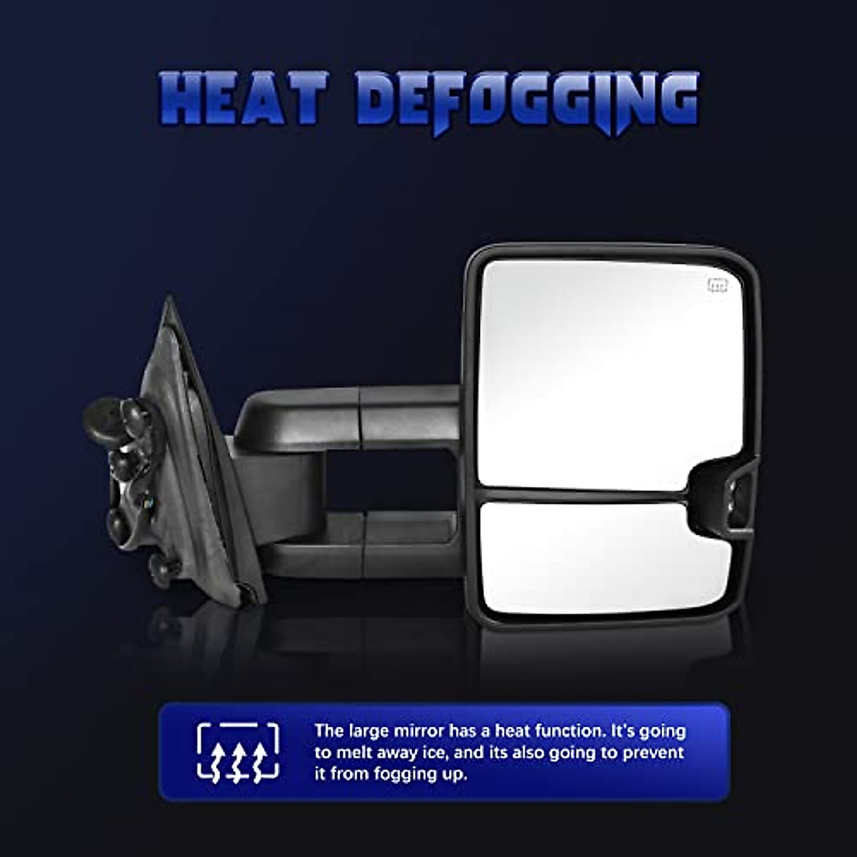 PZ Driver and Passenger Side Tow Mirrors with POWER HEATED,AMBER SIGNAL,Clearance Lamp,CHROME,Replacement Fit 2014-2017 for SILVERADO SIERRA 1500 2500HD 3500HD