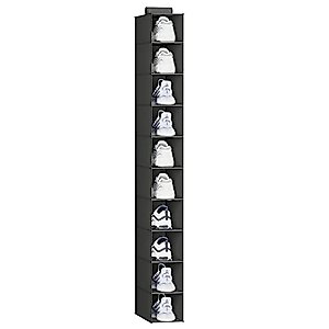 YOUDENOVA Hanging Shoe Organizer for Closet, 10-Shelf Closet Shoe Organizers, Hanging Shoe Rack, Grey