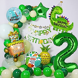 7pcs Dinosaur Balloons, Dinosaur Birthday Number Mylar Foil Balloon Dinosaur Party Party Supplies Dinosaur Birthday Decorations(2nd)