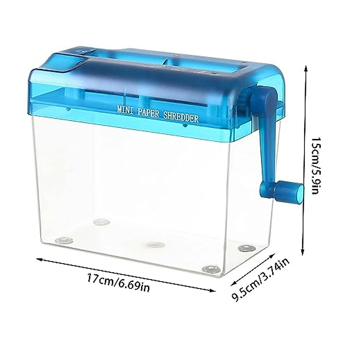 Manual Paper Shredder Mini Hand Shredder Portable，Paper Shredder for Office Home， Mini Portable Paper Shredder Documents Paper Cutting Tool (Blue)