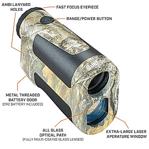 Bushnell BoneCollector 850 Laser Rangefinder, Hunting Laser Range Finder in Realtree Edge Camo