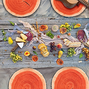 Coume 3 Pcs Wood Slice Pillow Round Floor Cushion 3D Digital Throw Pillow Decorative Tree Ring Soft Circle Seating for Kids Chair Home Couch Sofa Bedroom Decor(Classical)