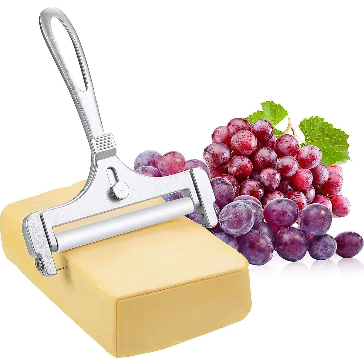 Stainless Steel Wire Cheese Slicer Adjustable Thickness Cheese Cutter for Soft, Semi-Hard Cheeses Kitchen Cooking Tool