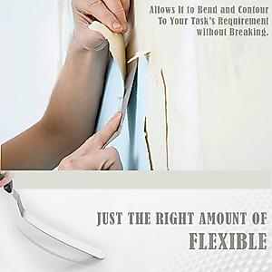 A2Z Scilab Brand Engineering Classic Offset Caulk Tooling Spatula, Stainless Steel (3 Inch Long Offset Blade)