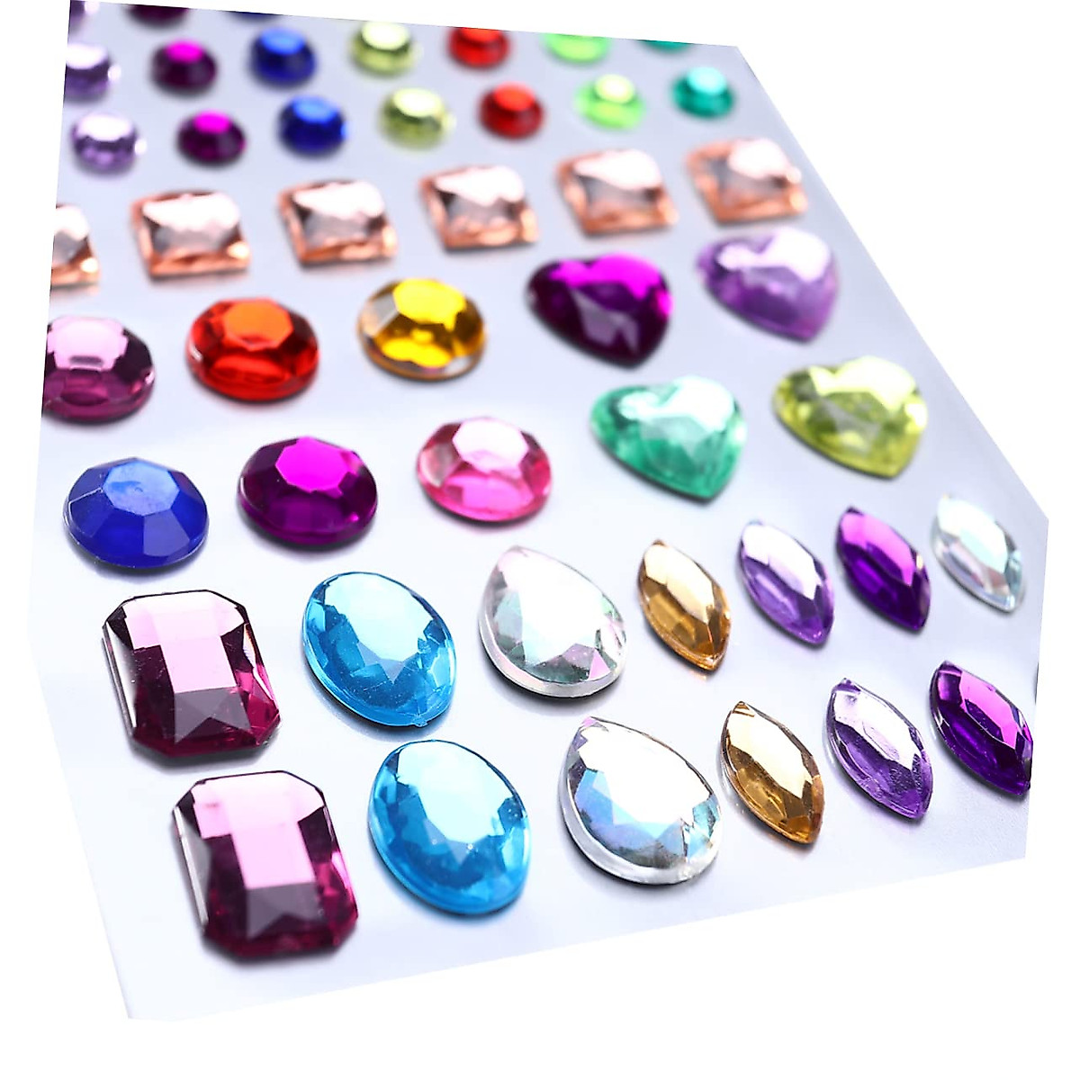 SEWACC Self Adhesive Acrylic Crystal Rhinestone Jewel Stickers Sheets Assorted Colors and Shapes for Crafts DIY Projects Nail Multicolor Type 2