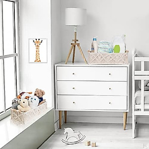 HARPER ROWS Macrame Storage Baskets for Decorative Boho Bathroom - Toilet Paper & Toilet Tank Basket Organizer - Kitchen Pantry Organization Bins - Baby Gift, Nursery Decor – Cute & Durable (Set of 2)