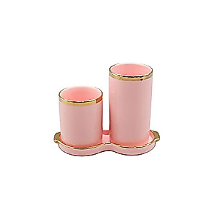 Yalych Utensil Caddy Ceramic Chopstick Holder Household Kitchen Double Drain Tableware Storage Tool Pen Holder (Color : Red)
