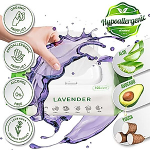 Petazy 400 Dog Wipes for Paws and Butt Ears Eyes | Organic Pet Wipes for Dogs | Lavender Scented Dog Wipes Cleaning Deodorizing | Extra Thick Paw Wipes for Dogs Cats Pets | Bonus Glove Wipes Included