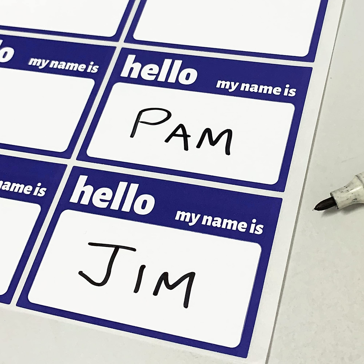200 Pieces - Hello My Name is Stickers, Name Tag Labels - Blue, 3" x 2"