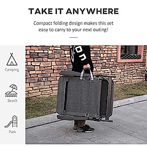 Outsunny Outdoor Folding Chaise Lounge Chair, Mesh Fabric Pool Chair with Adjustable Backrest, Pillow and Cup Holder for Poolside, Deck, and Backyard, Grey