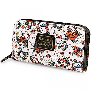 Loungefly Hello Kitty Tattoo Pebble Wallet (Tan/Red)