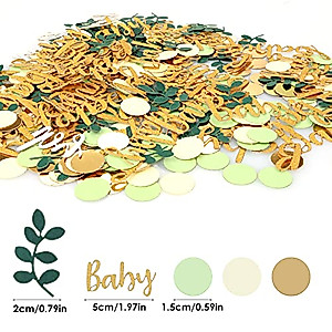 Thinp Confetti Tissue Sprinkle Confetti Dount Baby Shower Decorations Confetti Champaign Gold Ivory Sage Green Table Scatter Confetti for Ice Cream Theme Party Birthday Party Wedding Decoration 20g