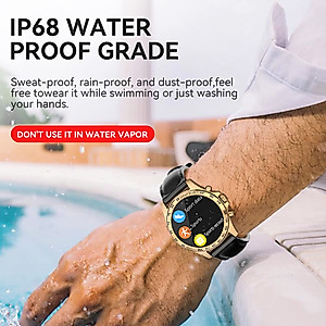 Smart Watches for Men Women,Activing Fitness Tracker with Blood Oxygen Saturation&Heart Rate Monitor,1.28 inch Full Touch Screen,IP68 Waterproof Smart Watch for Android iOS Phones (Gold)