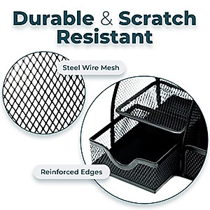 Greenco Mesh Office Supplies Desk Organizer Caddy, 6 Compartments, Black