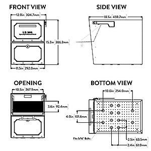 Architectural Mailboxes 6200B-10 Oasis Classic Locking Post Mount Parcel Mailbox with High Security Reinforced Lock,Black,18.00 x 15.00 x 11.50 inches