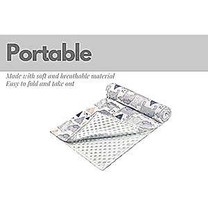 Vollmic Baby Blanket Bedding Flannel Fleece Minky Blanket Unisex Baby Plush Blanket with Dotted Backing (Polar Bear)