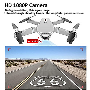 FDWYTY Drone with Camera, 1080P HD FPV Mini Foldable RC Quadcopter with Altitude Hold, Headless Mode Remote Control Aircraft Toys Gifts for Kids Adults Boys Girls Beginners - 2 Batteries, 25 Mins Flight Time, Gray