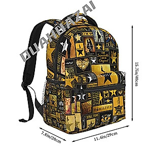 DUAHUAZAI Kid'S Backpack Hamilton-Drama School Bag For Teens Boys Women Laptop Daypack Traveling Lightweight Book Bags