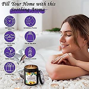 Get Well Soon Gifts for Women, Lavender Scented Essential Oil, Soy Wax Candle for Relaxation - Get Well and Birthday Present - Stress Relief, Self Care at Home, After Surgery, New Moms, Auntie, Niece