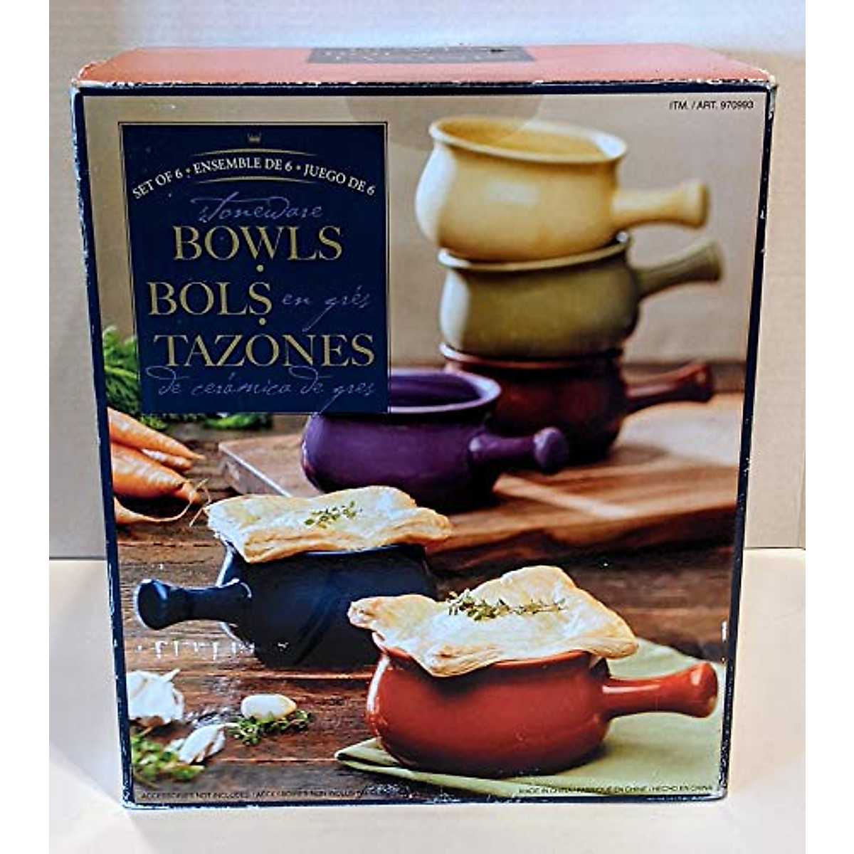 Stonewear Bowls 6 Piece Ceramic Soup Bowl Set, Multicolor