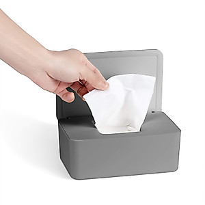 Ophobay Baby Wipes Dispenser, Baby Wipes Case Holder Keeps Diaper Wipes Fresh Wipe Container with Seal Design Grey