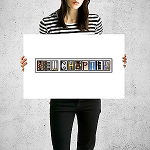 Katie Doodle Going Away Gift - Creative Goodbye Card or Guest Book Alternative - Great Moving Party Supplies Decorations for Coworker Men Women Adults - 11x17 New Chapter Wall Art Poster [Unframed]