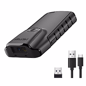 NETUM Bluetooth 2D Barcode Scanner, 3-in-1 Small Portable QR Bar Code Reader Automatic Wireless Gun Scan Back Clip Work with Tablet iOS Android Windows MacOS for Warehouse Inventory POS - E800