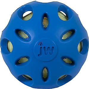 Petmate Crackle Heads Crackle Ball Crunchy Noise Chew Fetch Toy for Dogs Assorted Colors, Medium 3' Diameter