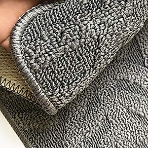 smabee Indoor Doormat Front Door Mat 17"x28", Keeps Your Floors Clean, Half Round Entrance Mat for Outdoors Toilet Patio Kitchen Bedroom (Gray)