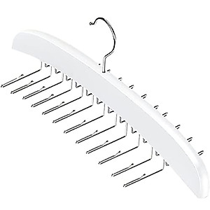 Tank Top Hanger Space Saving, 24 Large Capacity, Bra Hanger Organizers for Cami Tops, Ekezon 360° Rotating Foldable Metal Hooks Camisoles Hangers for Scarfs, Bras, Bathing Suits, Belts, Ties (White)