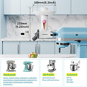 OTOmitra Dairy-Free Ice Cream Maker Attachment for KitchenAid Stand Mixer, Frozen Fruit Soft Serve Maker, Healthy Sorbet Maker, Frozen Yogurt Maker, Dishwasher Safe Natural Soft Serve Ice Cream Maker