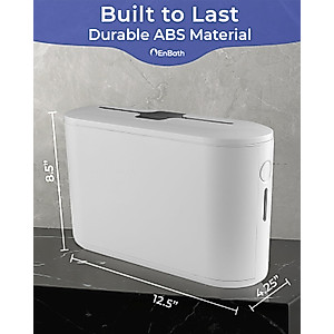 EnBath Countertop Paper Towel Dispenser (White)/Multifold Paper Towel Holder, Non-Slip, Durable ABS, Stylish Design for Bathroom and Kitchen