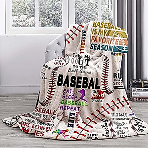 Baseball Gifts for Boys 8-12,Baseball Blanket Warm Soft Baseball Throw Blankets 60X50 Inches,Baseball Gifts Baseball Lovers/Team Player Blankets Gift for Girls Boys Men (Baseball)