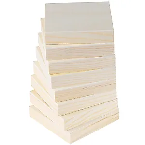 ADXCO 8 Pack Wood Panels 4 x 4 Inch Unfinished Wood Canvas Wooden Panel Boards for Painting, Pouring, Arts Use with Oils, Acrylics